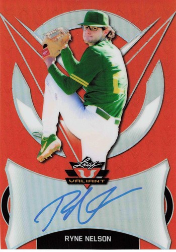 2019 Leaf Valiant #BA-RN1 Ryne Nelson Orange #/35 Autograph Auto Card ...