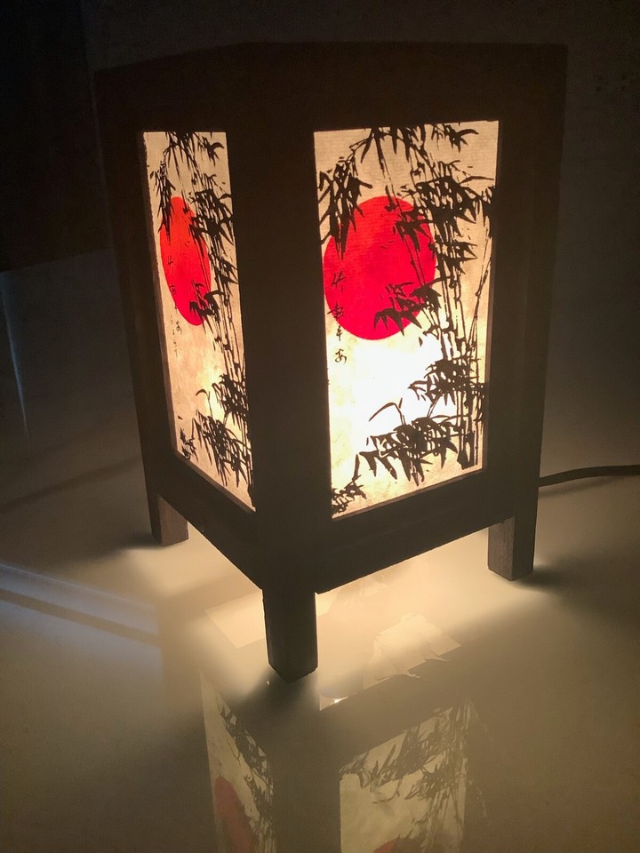 Bedside Table Lamp Lantern Red Sun 5X7'' | eBay