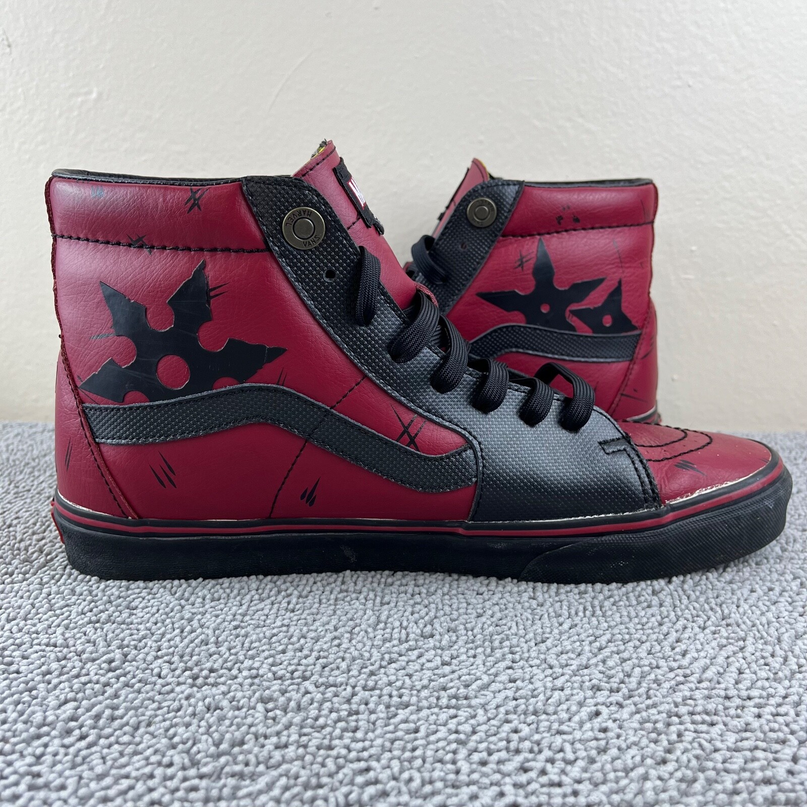 Vans Sk8-Hi X Marvel Deadpool Red Black Leather Skate… - Gem