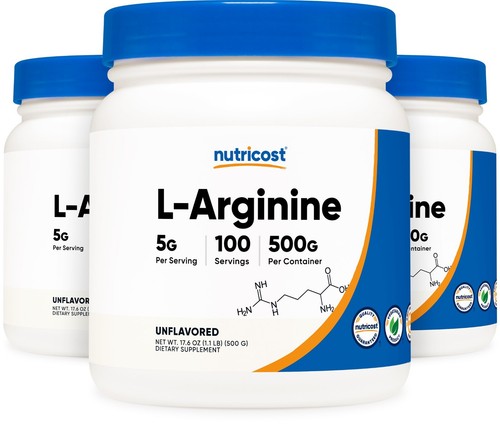Nutricost L-Arginine (500 Grams) 3 Pack - Pure L-Arginine Powder - 5g ...