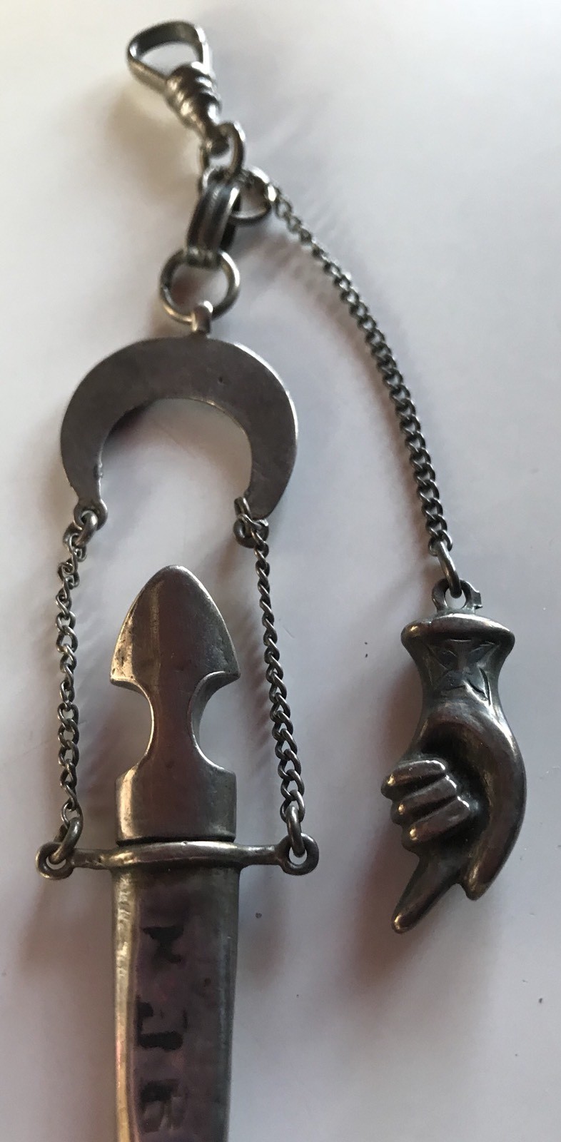 *GREAT ANTIQUE HALLMARKED SILVER SWORD IN SHEATH & HAND WATCH FOB* | eBay