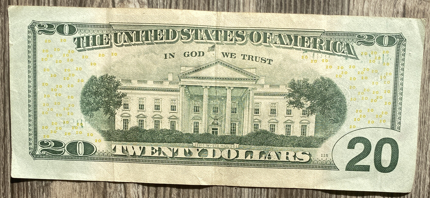 $20 Dollar Bill Ink Error 999 Misprint Extra Ink Bled Through Heavy ...