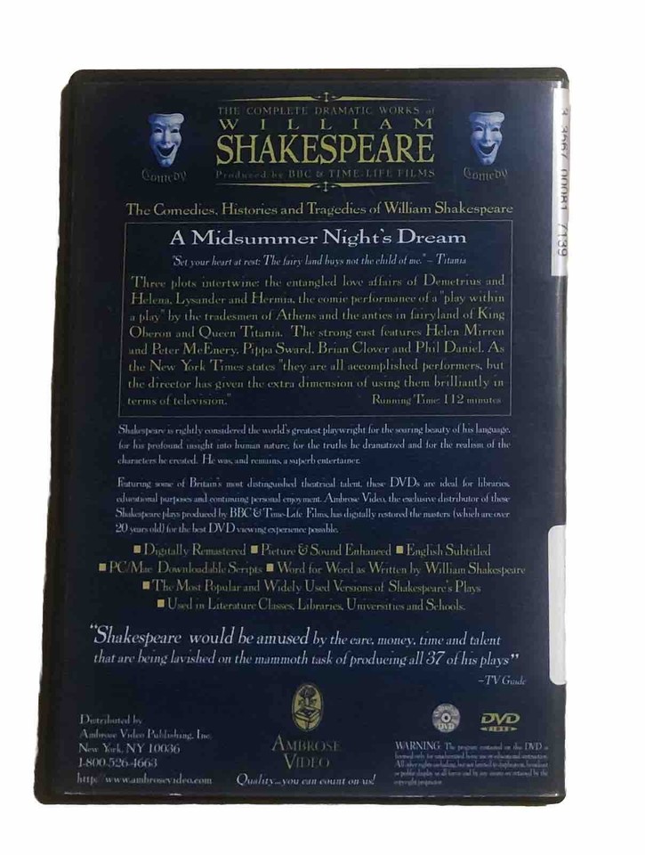 A MIDSUMMER NIGHT'S DREAM - THE COMPLETE DRAMATIC WORKS OF WILLIAM ...