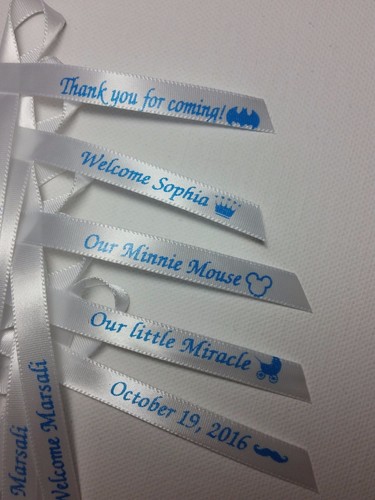 25 Personalized Ribbons Favor Baby Shower Bridal Wedding Baptism ...
