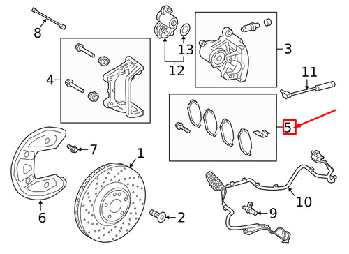 NEW MERCEDES-BENZ G W463 AMG FRONT WHEEL BRAKE PAD SET A0004205002 OEM ...