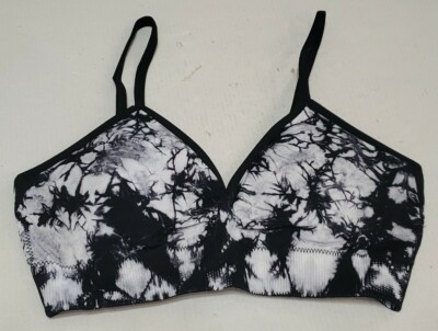 Mae sz M Black/White Tie Dye Padded Sport Bra Adjustable Straps ...