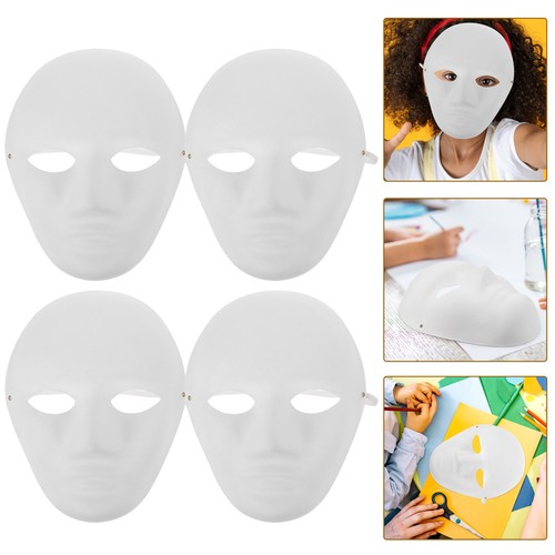 4 Pcs Hand Painted Mask Miss Cosplay Decorations Handmade Pulp Masks | eBay