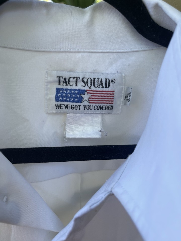 Tact Squad Men's Frontline Button Uniform Shirt Long Sleeve White 2XL ...