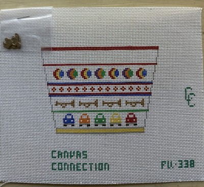 Christmas Stocking Mini Cuff Handpainted Needlepoint Canvas w Charms ...