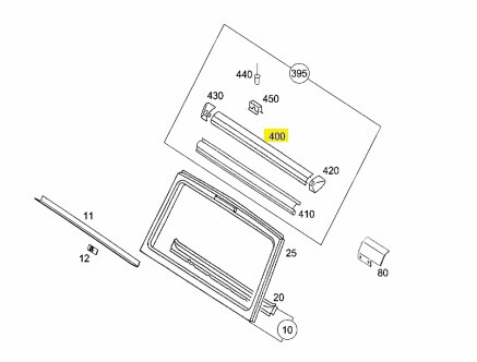 Mercedes-Benz G-class W463 W461 W460 Upper Rubber Windscreen Seal ...