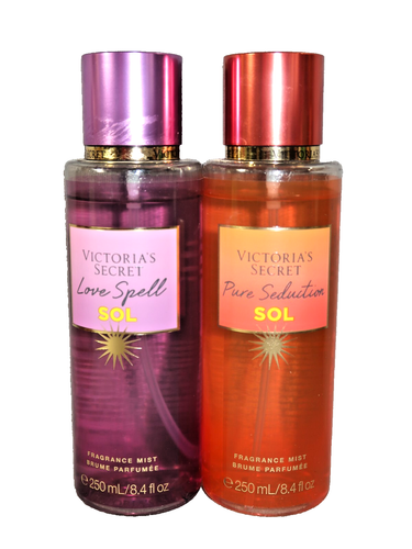 2 Victorias Secret PURE SEDUCTION LOVE SPELL SOL Fragrance Mist Spray 8 ...