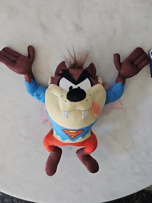Looney Tunes Superhero Taz As Superman Tazmanian Plush Toy 11” New | eBay