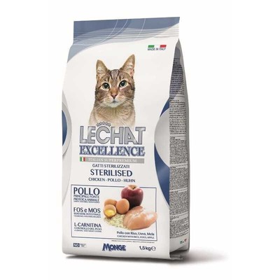 MONGE LeChat Excellence Sterilized Chicken - dry cat food 1.5 kg | eBay