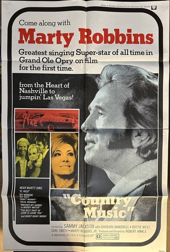 COUNTRY MUSIC 1972 original one sheet Movie Poster MARTY ROBBINS 27x41 ...