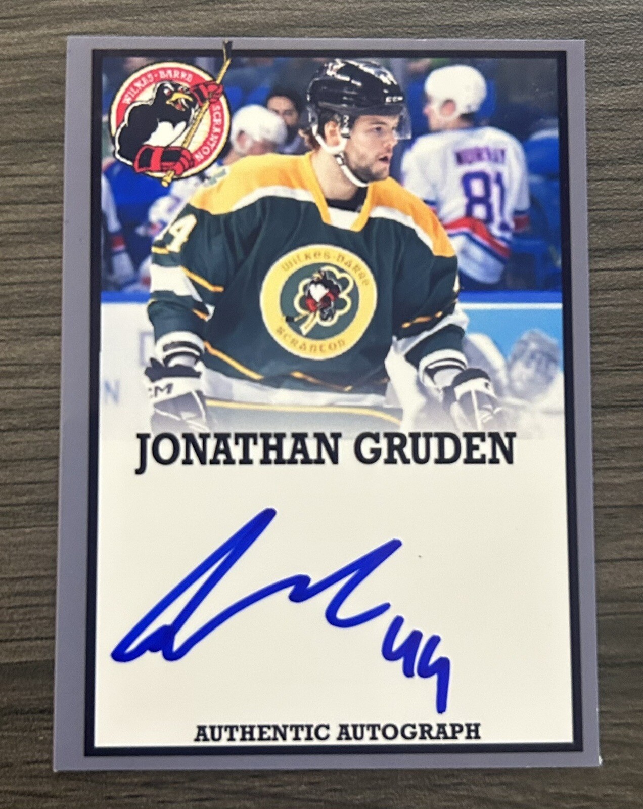 Jonathan Gruden Signed Autographed Custom Card Wilkes-Barre Scranton ...