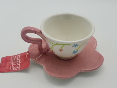 Burton And Burton Pastel Pink Flower With Butterfly Cup And Saucer | eBay