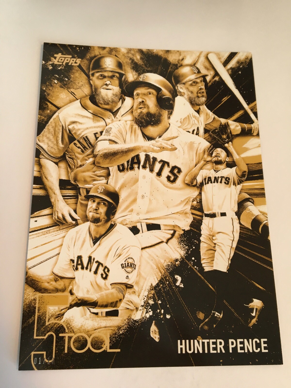 2017 Topps Five Tool Jumbo 5x7 Hunter Pence Giants 5T44 Gold #’d 01/10 ...