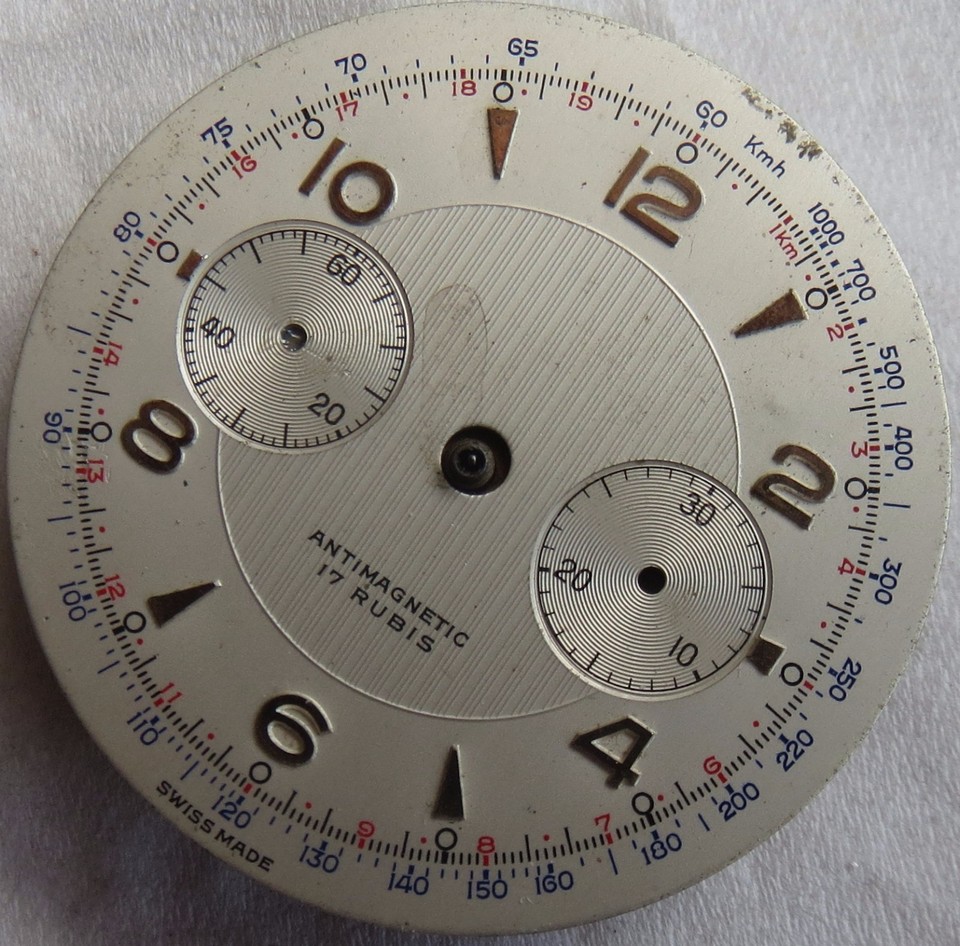 Landeron chronograph mens wristwatch movement & dial balance broken to ...