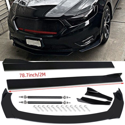 For Ford Mustang 2 Front Bumper Lip Chin Spoiler Splitter Body Kit+Side ...