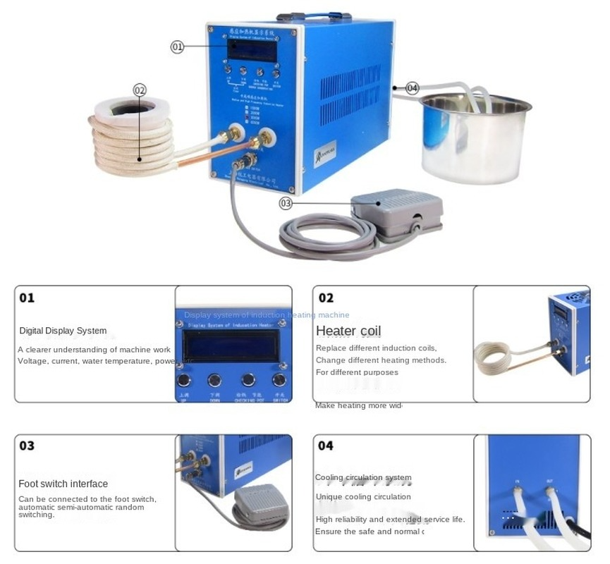 3000W Induction Heater Machine Metal Smelting Furnace Weld Quenching ...