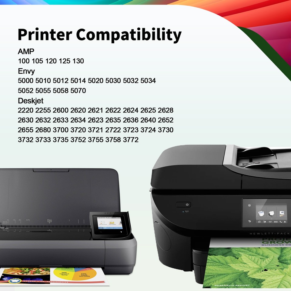 For HP 65XL 65 Ink Cartridges For ENVY 5000 5055 5052 Deskjet 2600 2652 ...