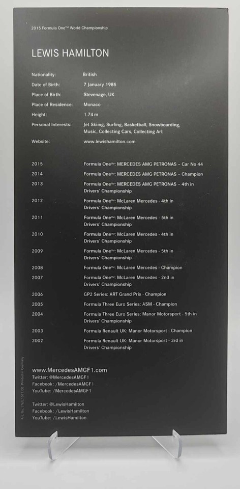 Lewis Hamilton 7X F1 WORLD CHAMPION MERCEDES signed MERCEDES FACTORY ...