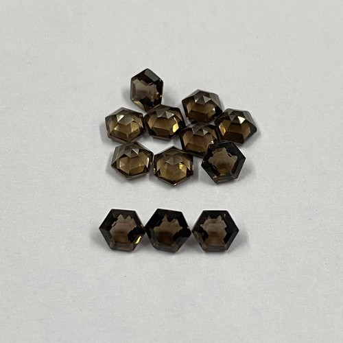 Smoky Quartz Hexagon Faceted Cut 8x8mm To 20x20mm Natural Loose ...