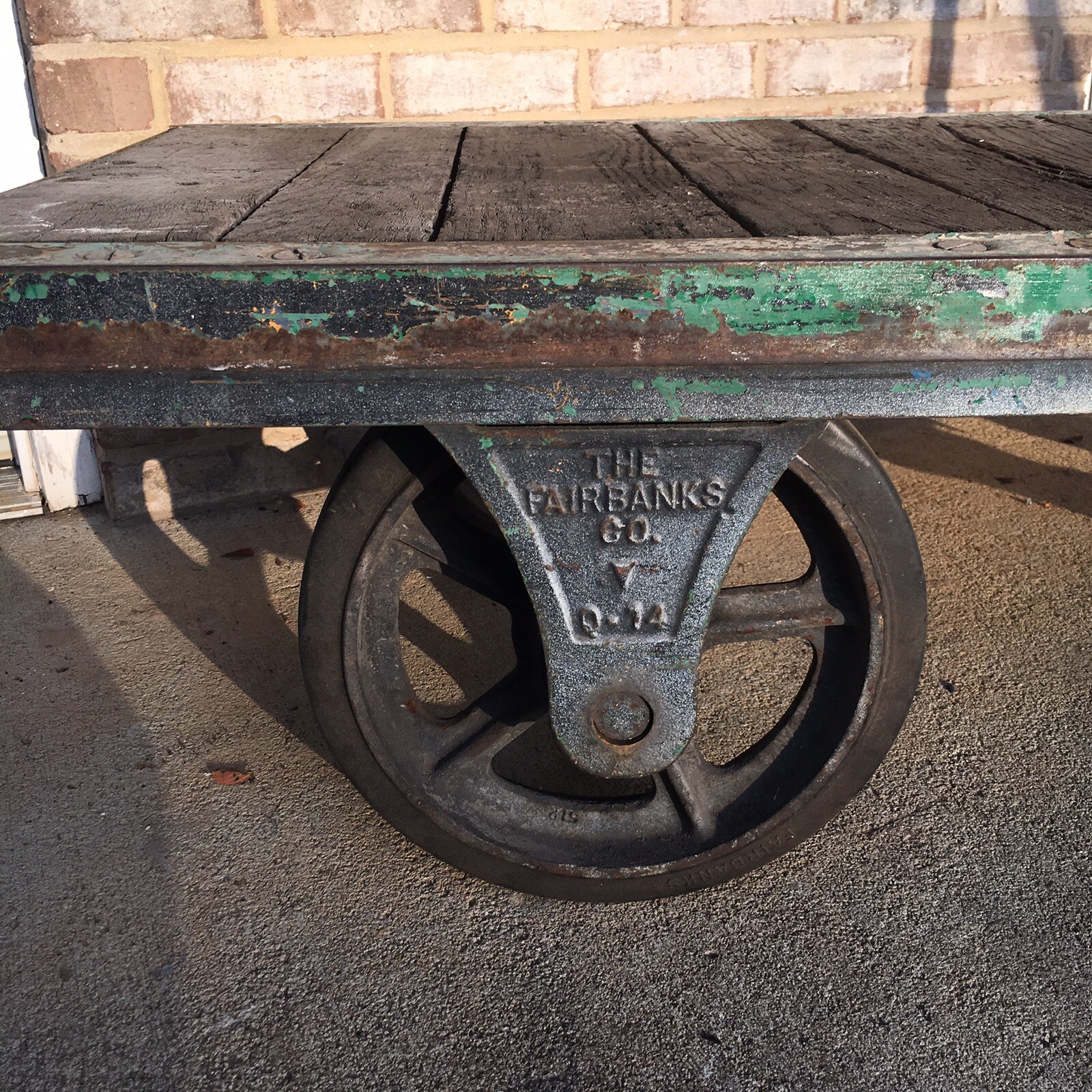 Fairbanks Iron Industrial Cart Factory Wooden Green Railroad Large | eBay
