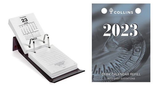 2023 COLLINS TOP HOLE OPENING DESK CALENDAR REFILL + ACRYLIC STAND ...