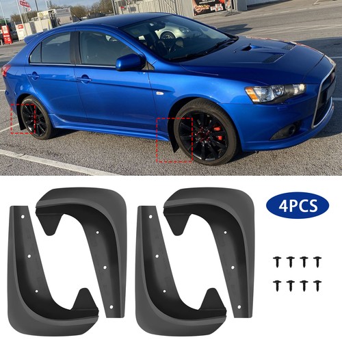For Mitsubishi Lancer Black 4Pcs Front & Rear Car Fender Flaps Splash ...