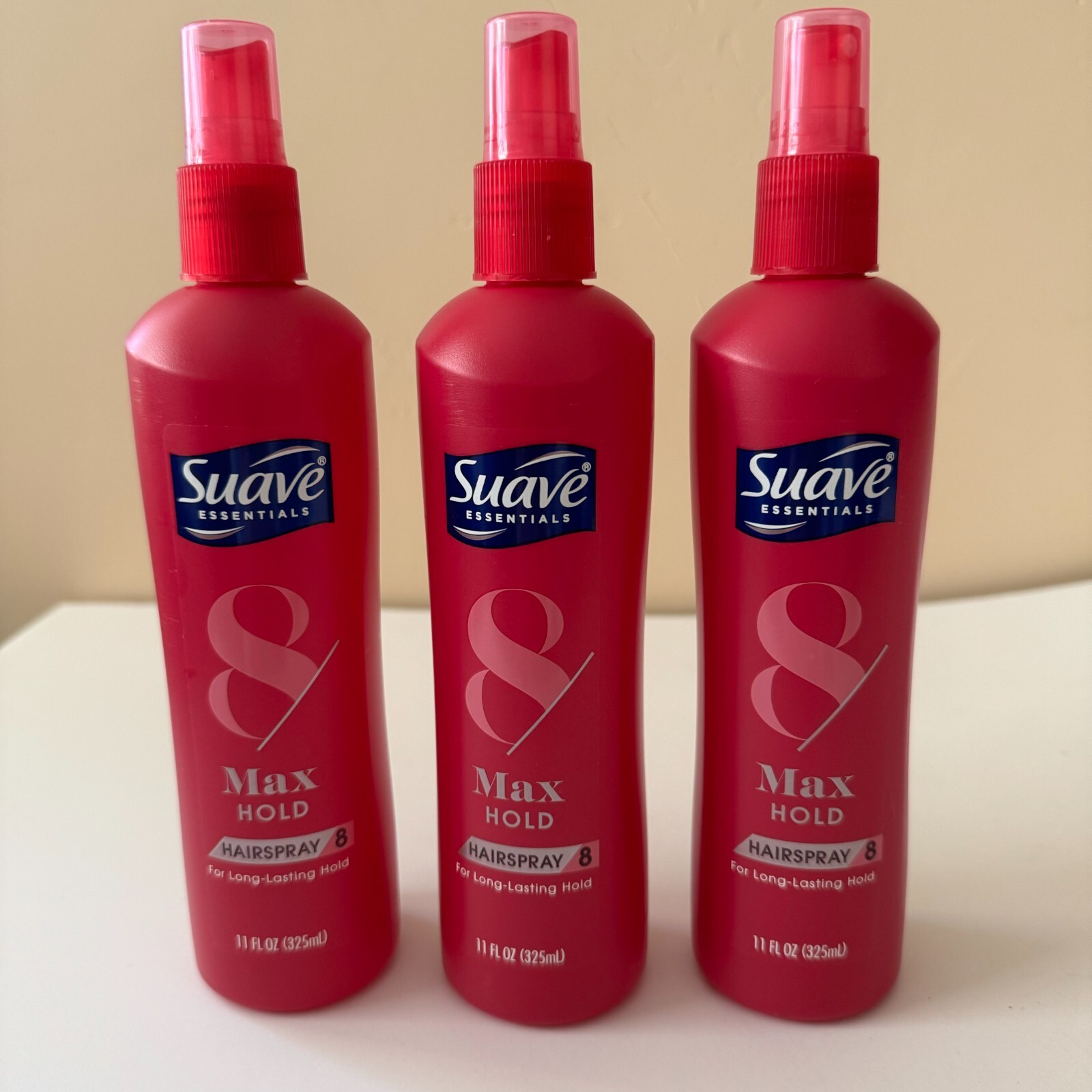 Lot of 3 Suave Max Hold Hair Spray Long Lasting Hold 8 Pump Non Aerosol ...