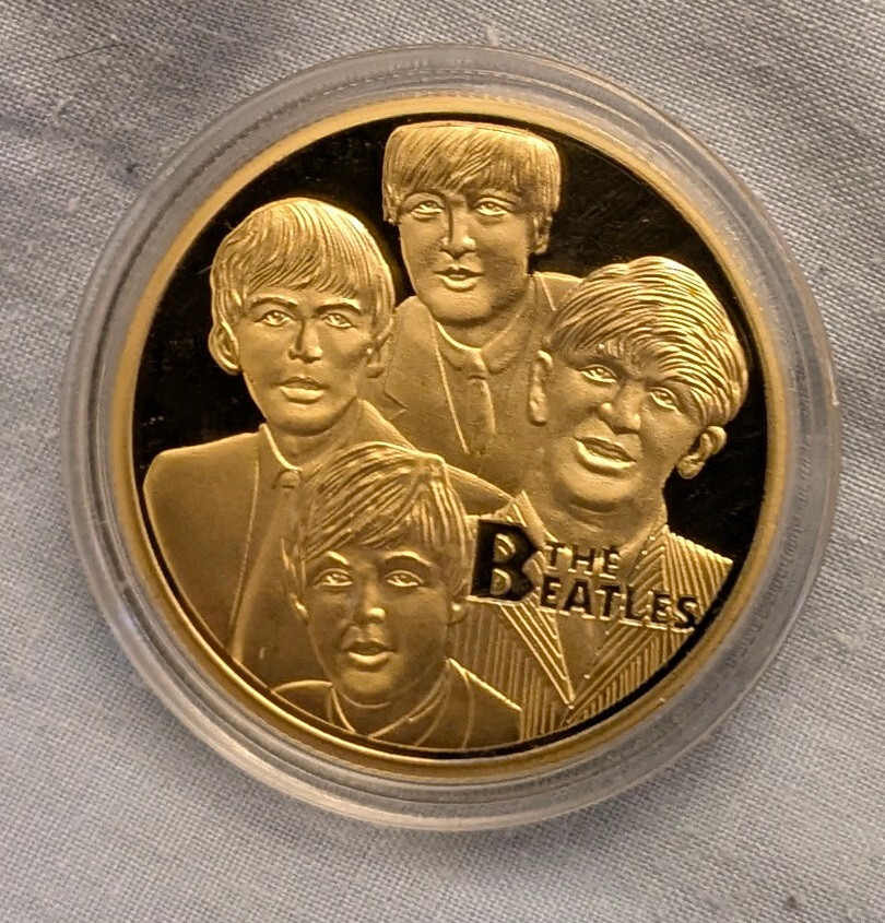 Beatles Gold Coin Retro 60s John Lennon Vintage London Medal English ...