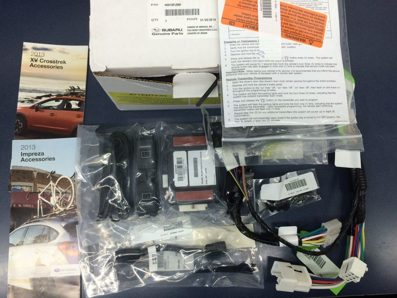2013 Subaru Impreza & Crosstrek OEM Remote Car Start Kit H001SFJ500 ...