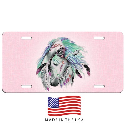 Tribal Horse equestrian art aluminum license plate car truck SUV tag ...