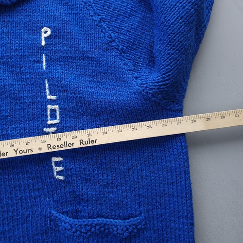 Vintage 70s Air Nord-Ouest Quebec Blue Wool Cowichan Curling Sweater XL ...