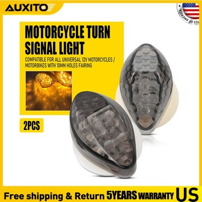 Universal 12V Motorcycle LED Flush Mount Front Turn Signal Amber Lights ...