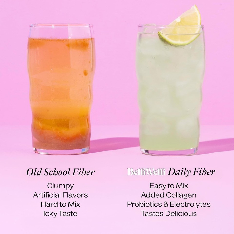 Belli Welli Daily Fiber Supplement Packets with Collagen Probiotics ...