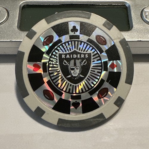 Las Vegas Raiders NFL Poker Chip Silver Collectors Edition Casino Style ...