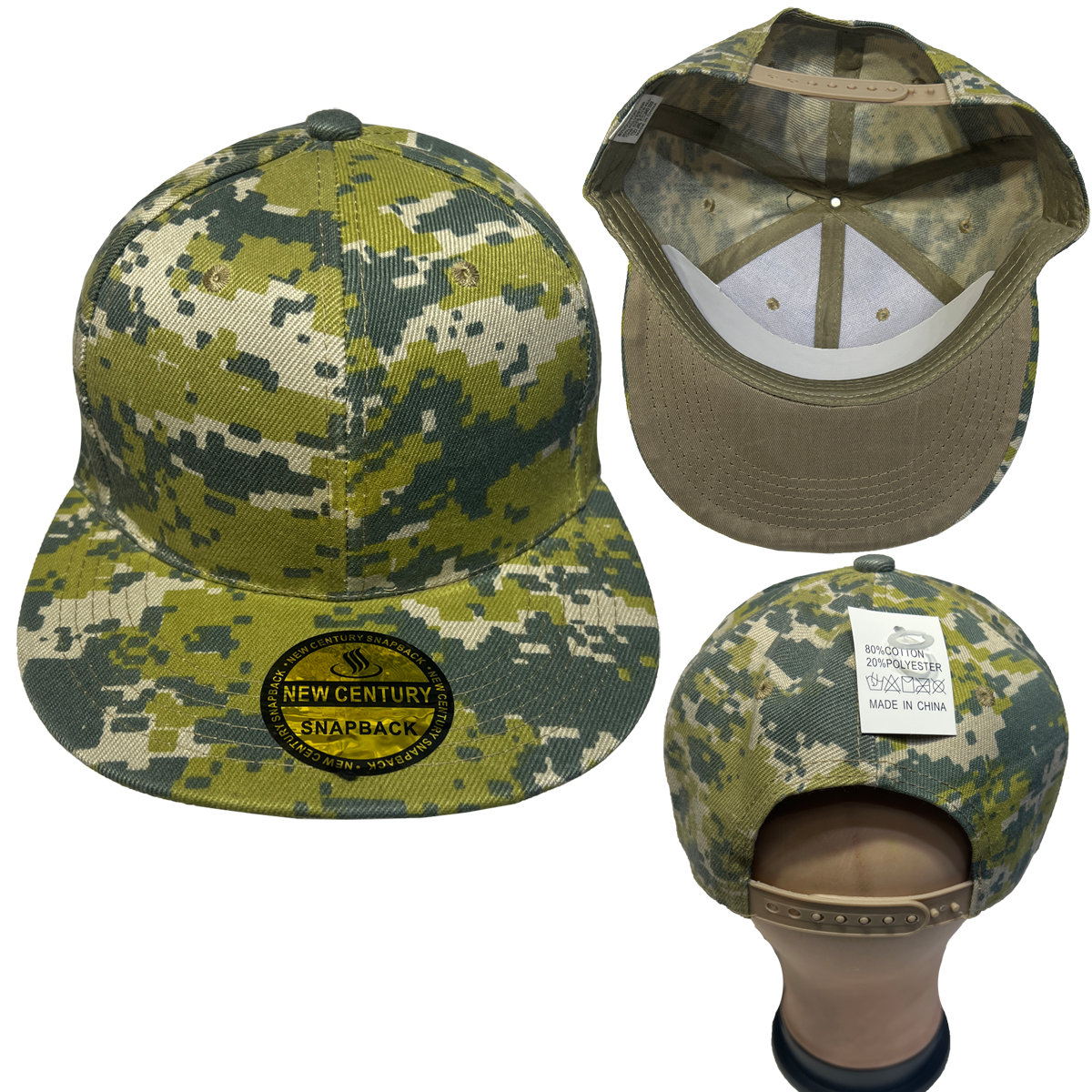 Plain Blank QR code camouflage Snapback Adjustable Baseball Cap Hats ...