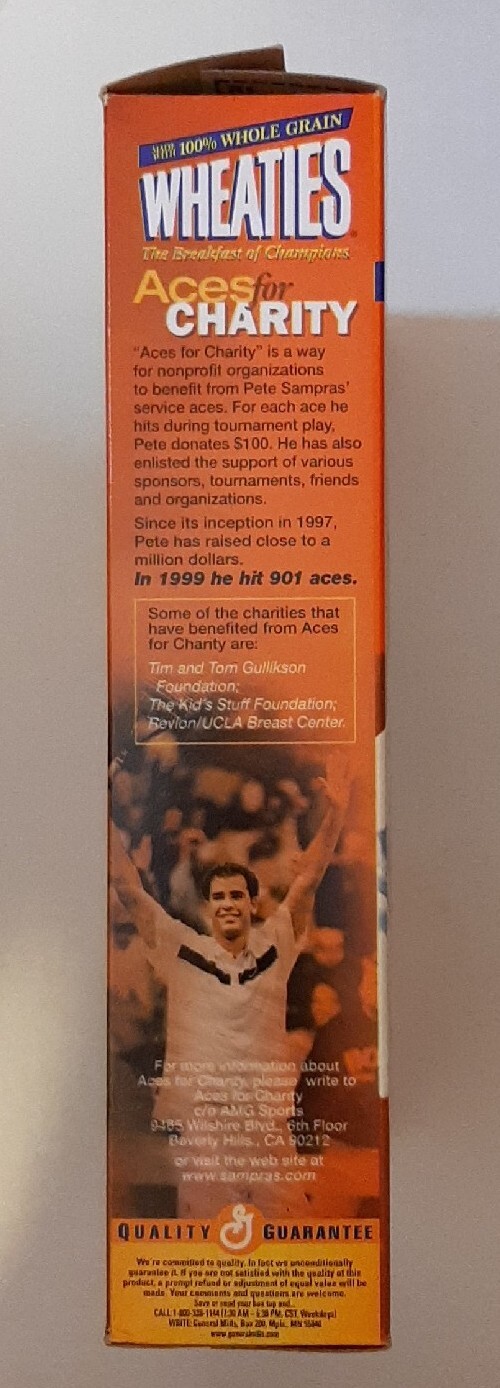 2000 WHEATIES PETE SAMPRAS RECORD GRAND-SLAM VICTORIES EMPTY OPEN ...