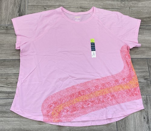 Tek Gear Essential Light Pink Core Raglan Workout Top Plus Size 3X ...