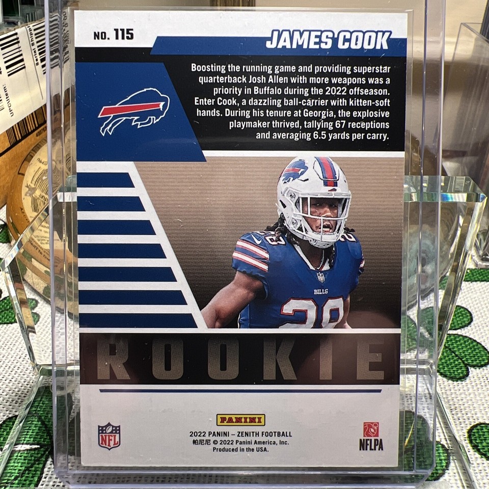 2022 Zenith Purple James Cook /100 1St Down #115 Buffalo Bills SSP ...