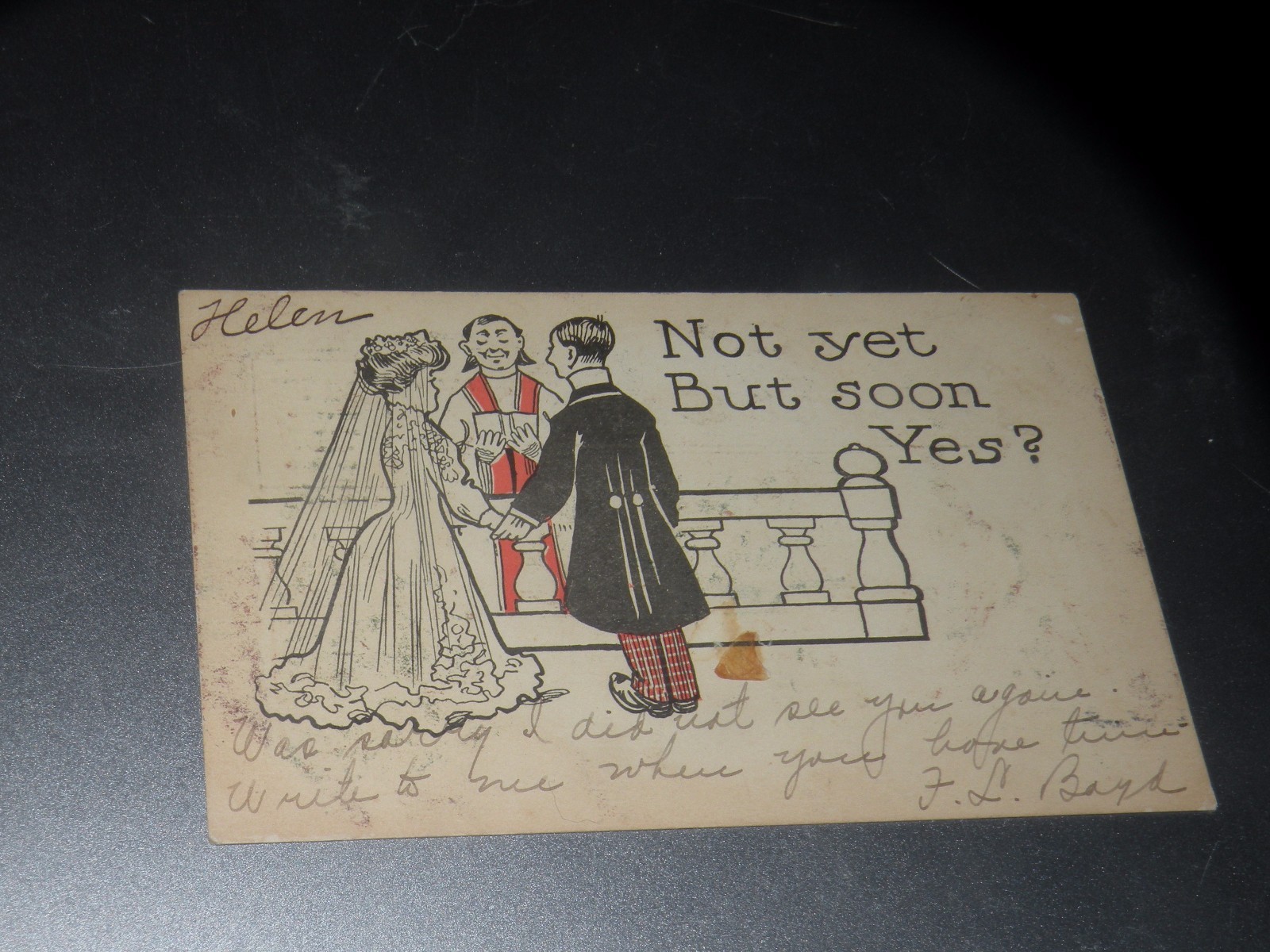 VINTAGE 1907 NOT YET BUT SOON YES? COMIC POSTCARD | eBay