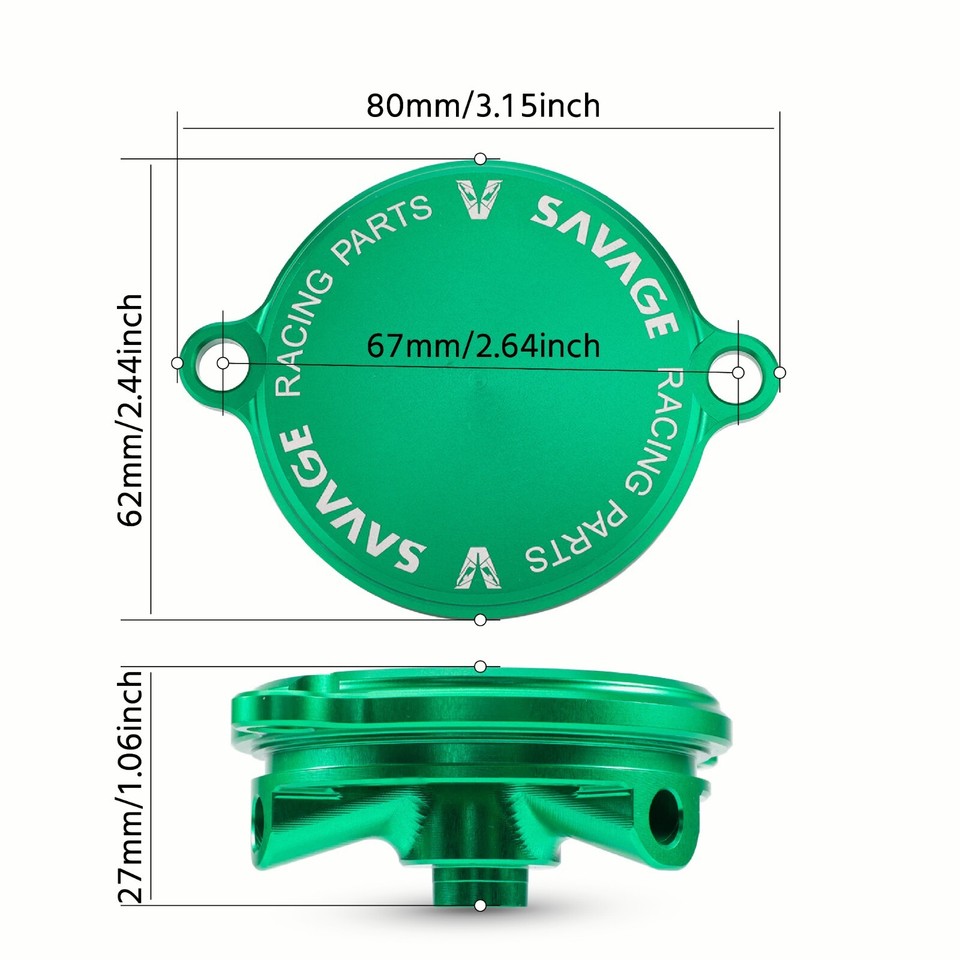 CNC Engine Oil Filter Cover Cap For KAWASAKI KLX 300/R/SM KLX 250/SF ...