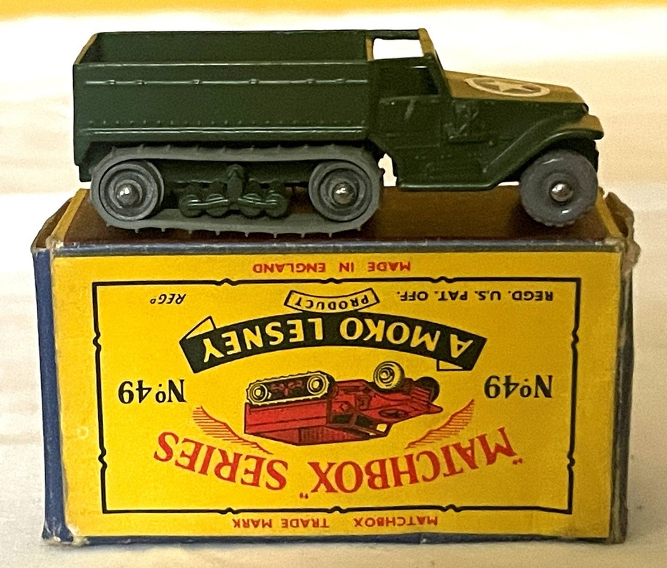 Vintage Boxed Matchbox Series A Moko Lesney Army Half Track Mark III No ...