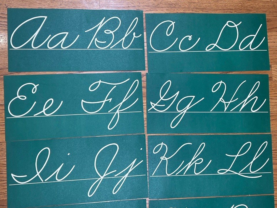 VTG Classroom Cursive Wall Cards Full Set Ideal School Supply #2294 ...