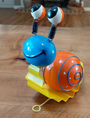 Metal Yard Art Cute Snail Garden Decor for Outside Lawn Ornament ...