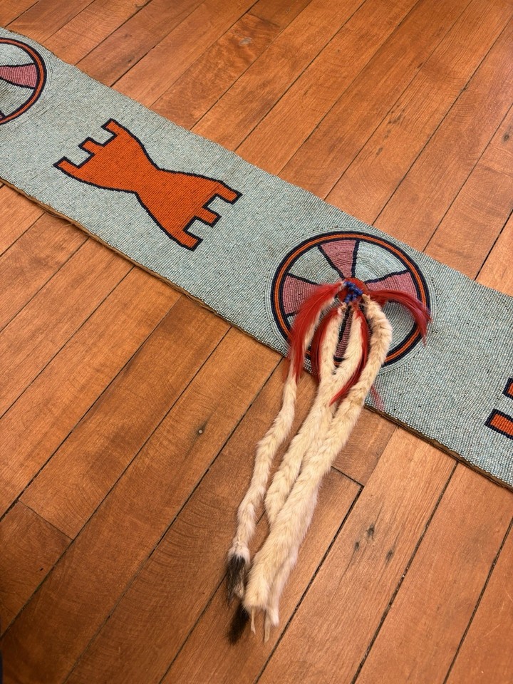 Antique Native American Plateau Beaded Blanket Strip Pinwheel Design ...