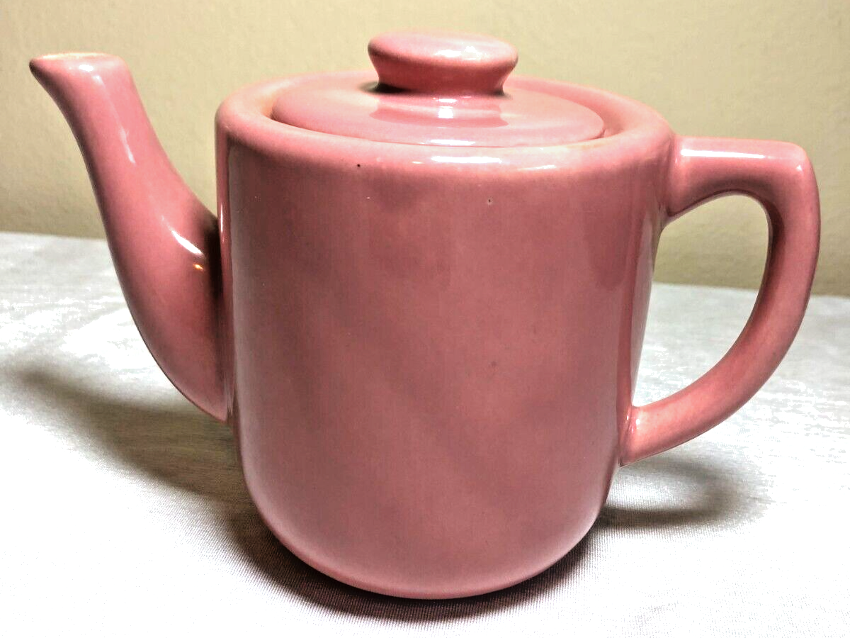 VINTAGE BAUER POTTERY MONTEREY MODERNE PINK TEAPOT | eBay