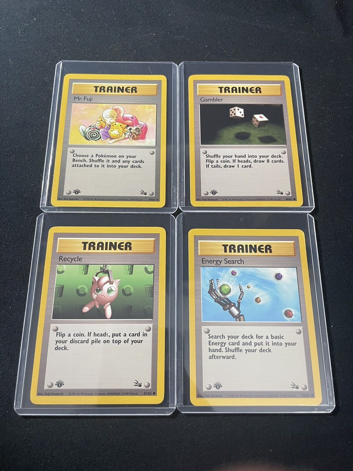 Pokemon Fossil 1st Edition Trainer Set Non Holo Regular Set of 4 | eBay
